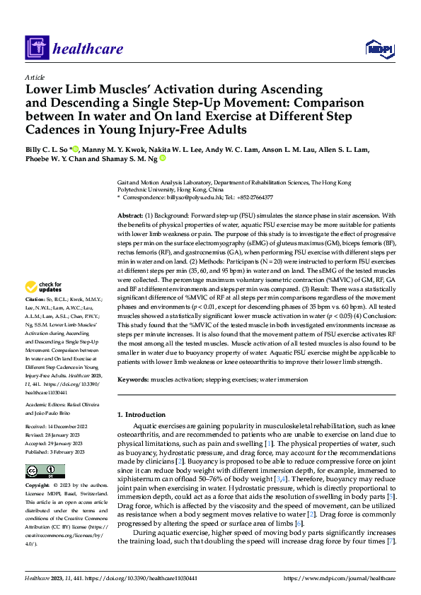 (PDF) Lower Limb Muscles’ Activation during Ascending and Descending a ...
