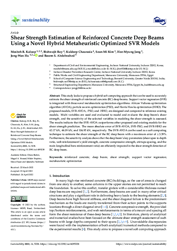 (PDF) Shear Strength Estimation of Reinforced Concrete Deep Beams Using a Novel Hybrid ...