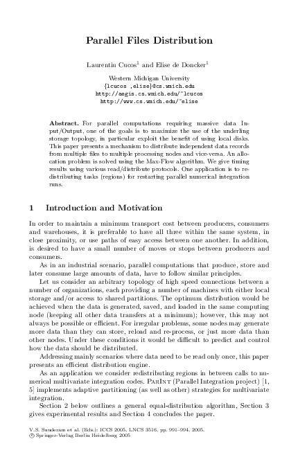 (PDF) Parallel Files Distribution