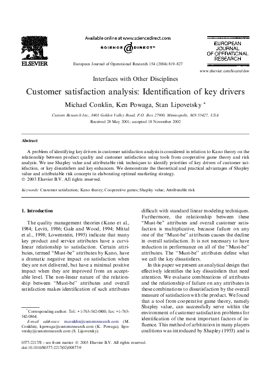 (PDF) Interfaces with Other Disciplines Customer satisfaction analysis ...