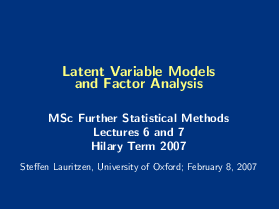 (PDF) Latent Variable Models and Factor Analysis