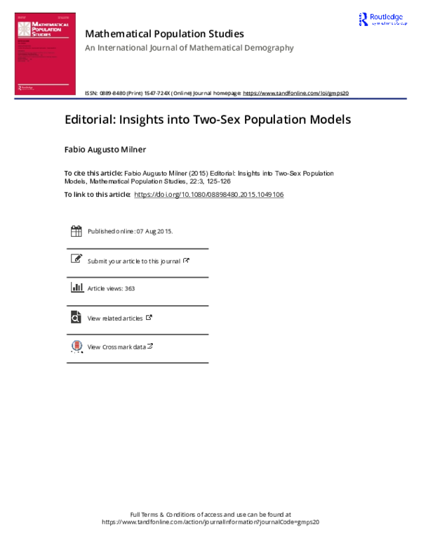 (PDF) Editorial: Insights into Two-Sex Population Models