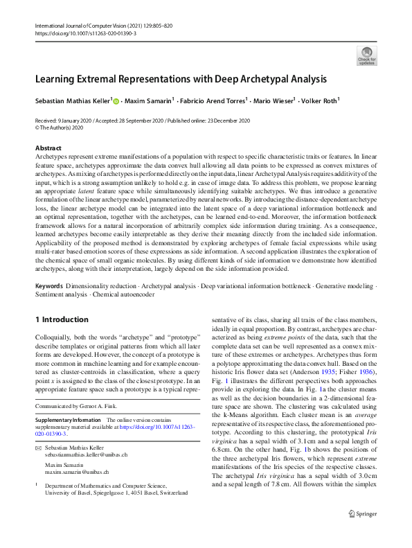 (PDF) Learning Extremal Representations with Deep Archetypal Analysis
