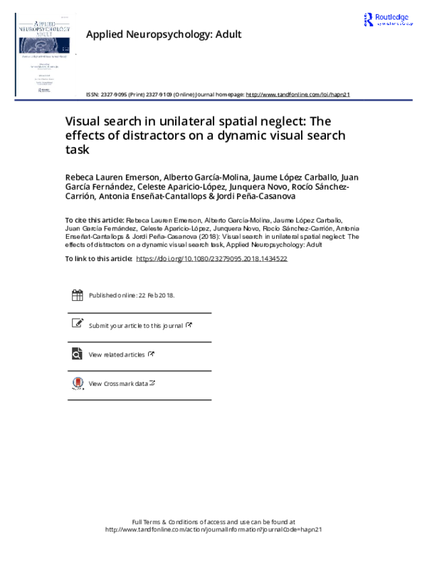 (PDF) Visual search in unilateral spatial neglect: The effects of ...