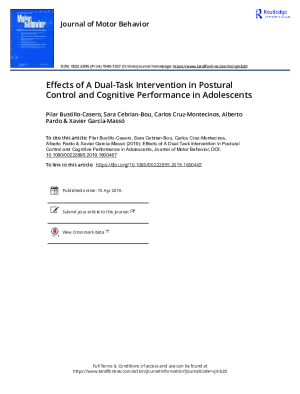 (PDF) Effects of A Dual-Task Intervention in Postural Control and Cognitive Performance in ...
