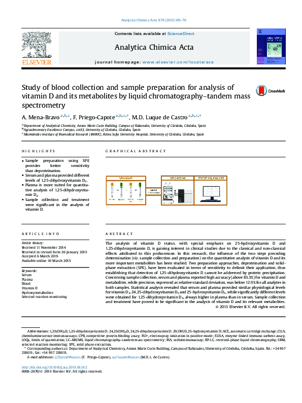 (PDF) Study of blood collection and sample preparation for analysis of ...