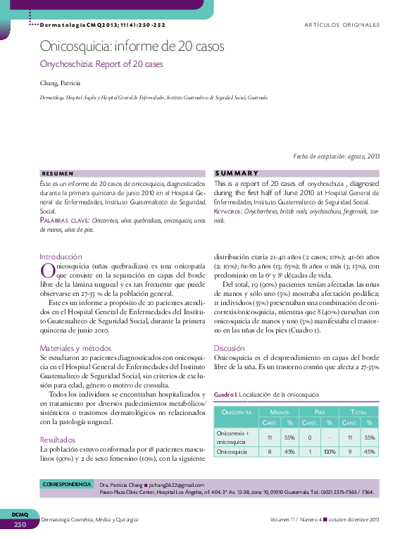 (PDF) Onicosquicia: informe de 20 casos