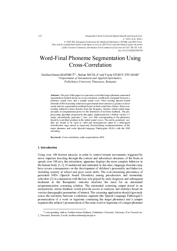 (PDF) Word-Final Phoneme Segmentation Using Cross-Correlation (PDF) Word-Final Phoneme Segmentation Using Cross-Correlation