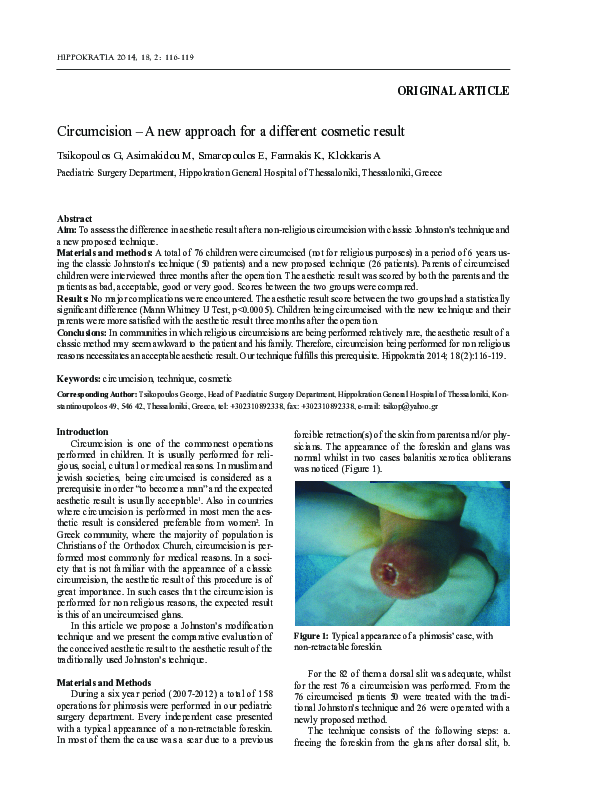 (PDF) Circumcision - A new approach for a different cosmetic result