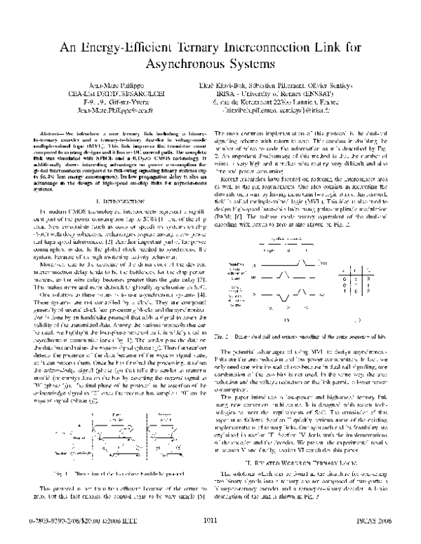 (PDF) An Energy-Efficient Ternary Interconnection Link for Asynchronous Systems