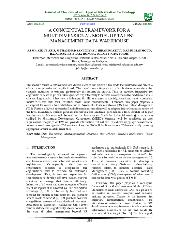 (PDF) Multidimensional Model for Talent Management Data Warehouse