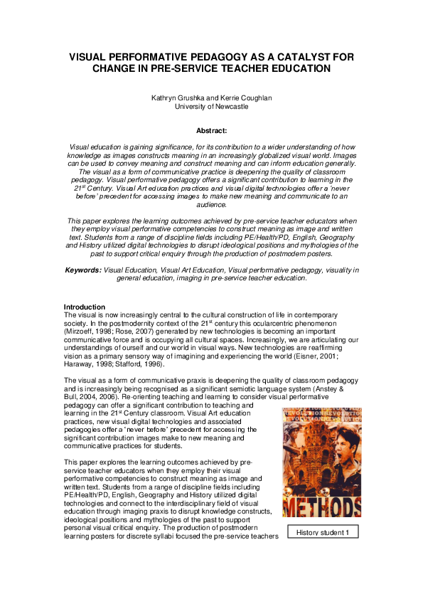 (PDF) VISUAL PERFORMATIVE PEDAGOGY AS A CATALYST FOR CHANGE IN PRE ...