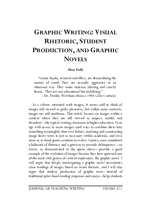 (PDF) Graphic Writing: Visual Rhetoric, Student Production, and Graphic ...