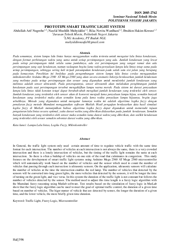 (PDF) Prototipe Smart Traffic Light System