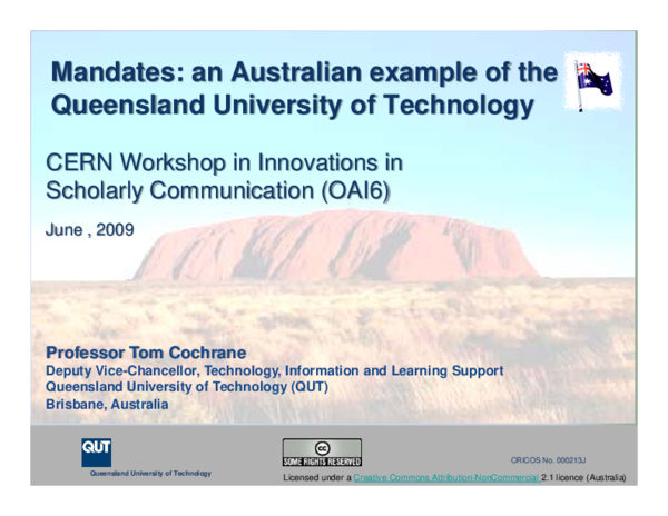 (PDF) Mandates: An Australian example at the Queensland University of ...
