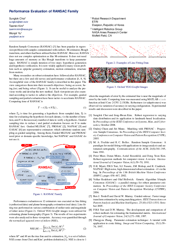 (PDF) Performance Evaluation of RANSAC Family