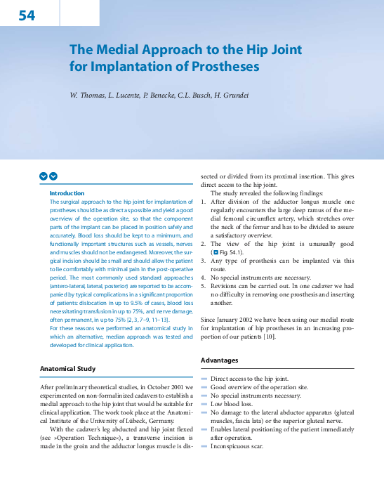 (PDF) The Medial Approach to the Hip Joint for Implantation of Prostheses