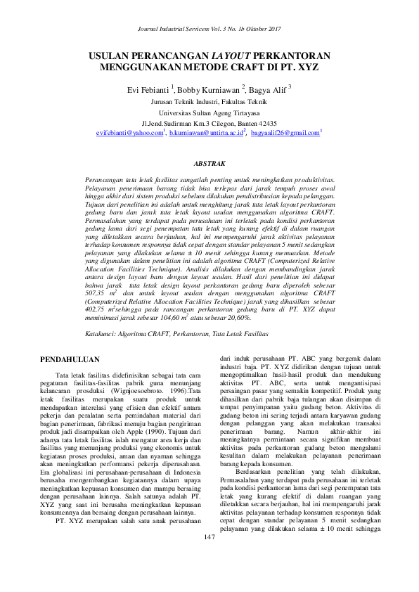 (PDF) Usulan Perancangan Layout Perkantoran Menggunakan Metode Craft DI ...