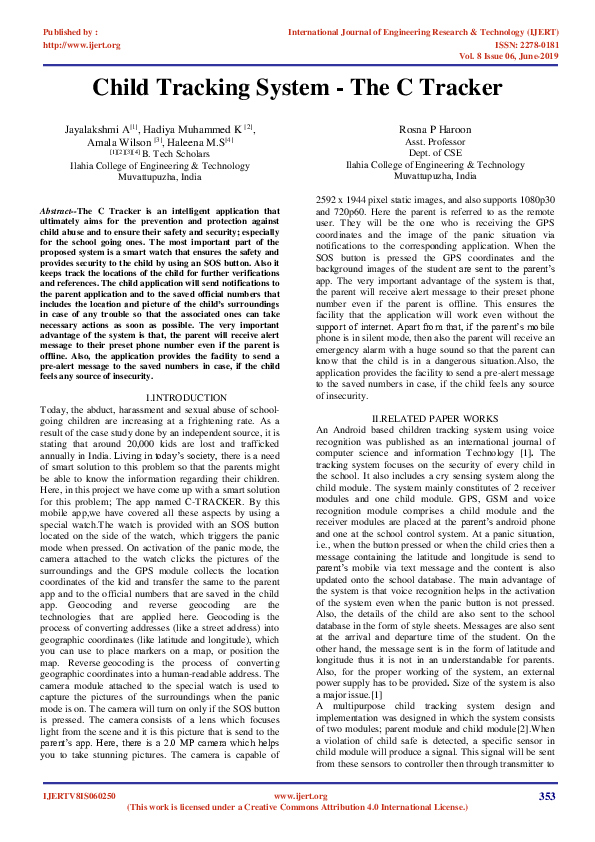 (PDF) Child Tracking System - The C Tracker