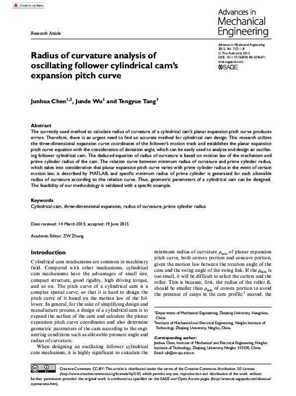 (PDF) Radius of curvature analysis of oscillating follower cylindrical ...