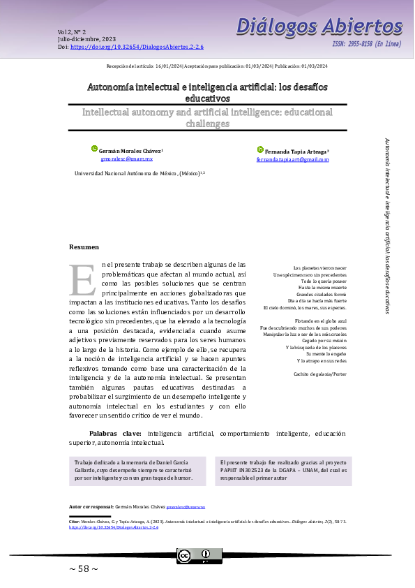 (PDF) Autonomia intelectual e inteligencia artificial los desafios ...