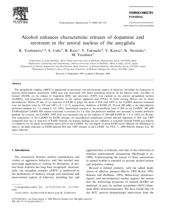 (PDF) Alcohol enhances characteristic releases of dopamine and ...