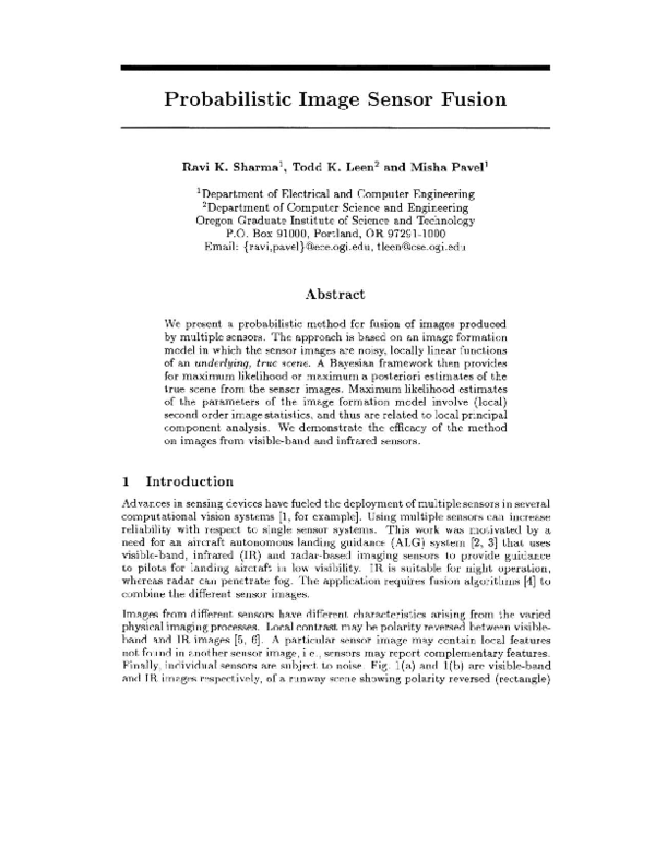 (PDF) Probabilistic Image Sensor Fusion