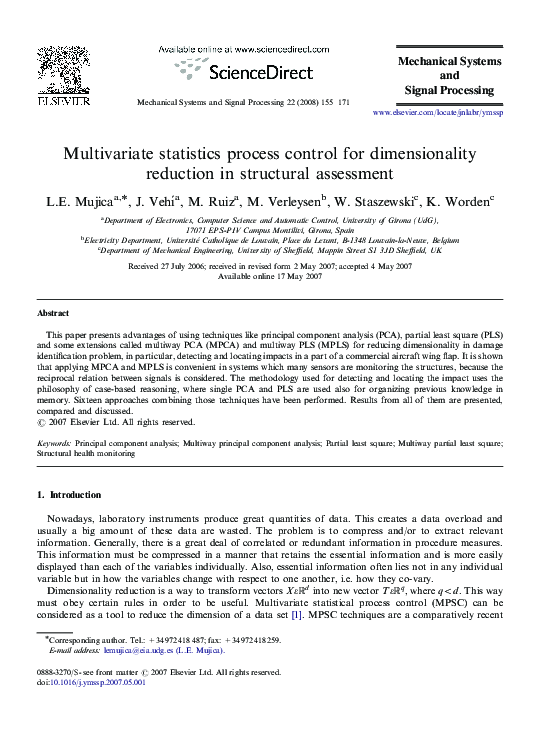(PDF) Multivariate statistics process control for dimensionality ...