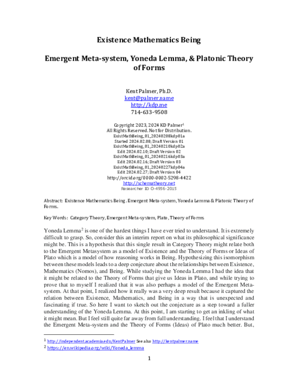 Existence Mathematics Being