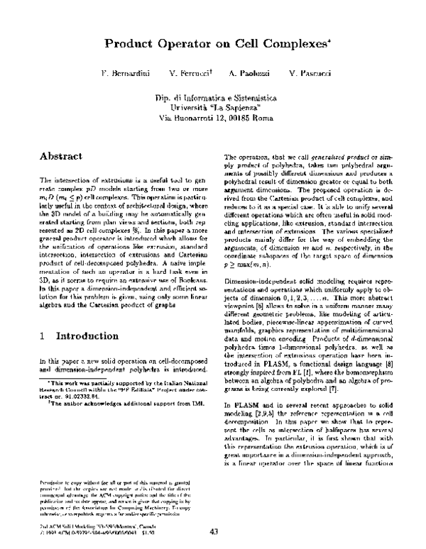 (PDF) Product operator on cell complexes