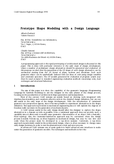 (PDF) Prototype Shape Modeling with a Design Language