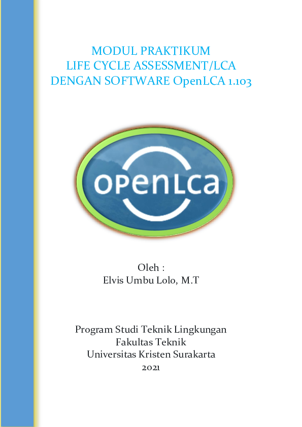 (PDF) MODUL PRAKTIKUM LIFE CYCLE ASSESSMENT/LCA DENGAN SOFTWARE OpenLCA 1.103