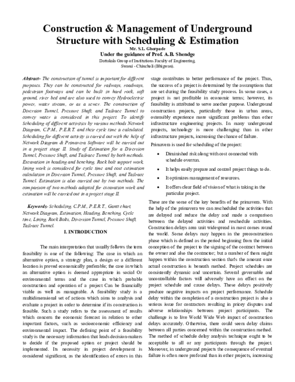 (DOC) Construction & Management of Underground Structure with ...