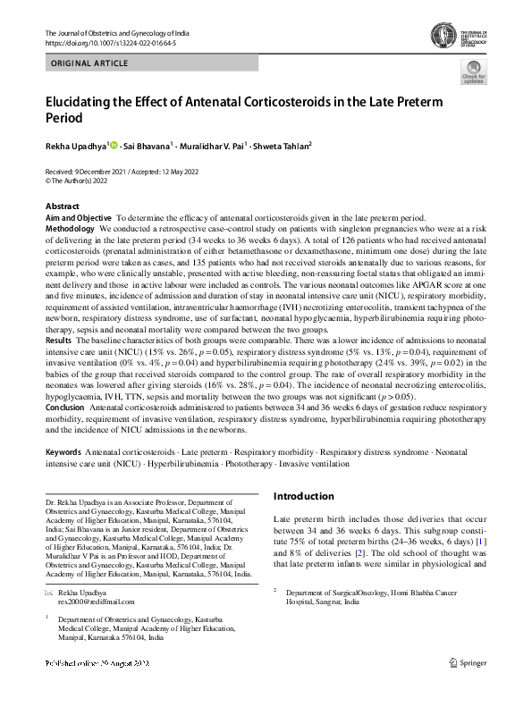 (PDF) Elucidating the Effect of Antenatal Corticosteroids in the Late ... (PDF) Elucidating the Effect of Antenatal Corticosteroids in the Late ...