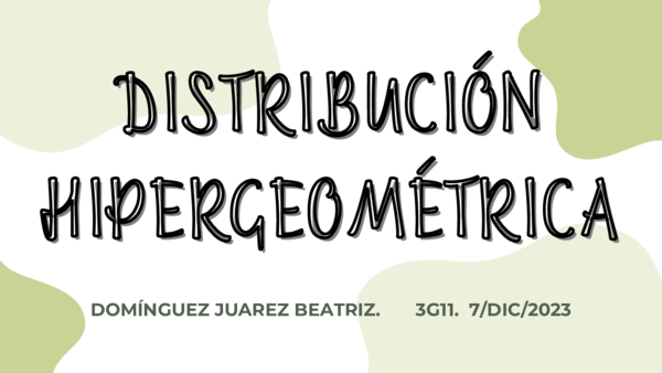 (PDF) DISTRIBUCION HIPERGEOMÉTRICA
