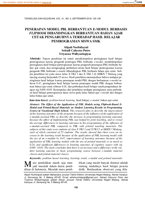 (PDF) Penerapan Model PBL Berbantuan E-Modul Berbasis Flipbook ...