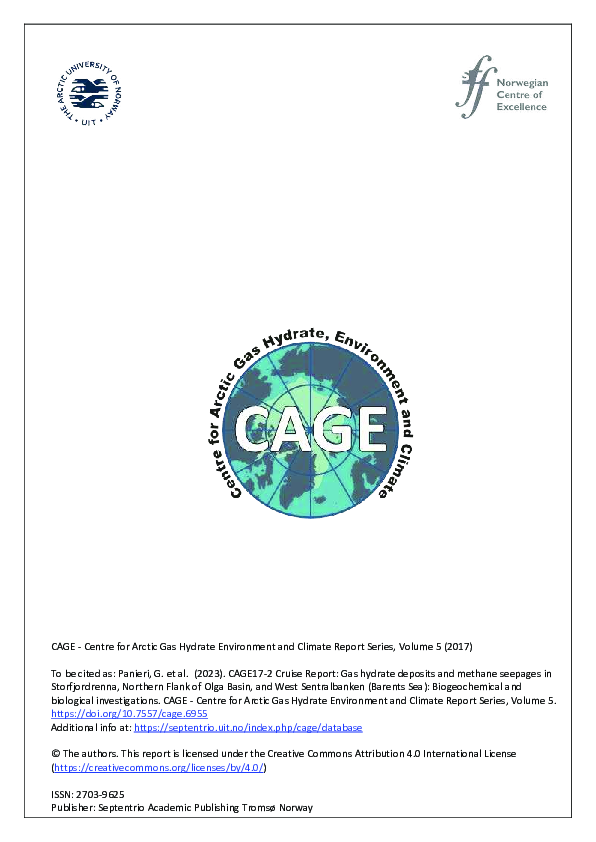 (PDF) CAGE17-2 Cruise Report: Gas hydrate deposits and methane seepages ...