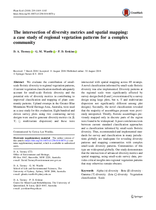 (PDF) The intersection of diversity metrics and spatial mapping: a case study of regional ...