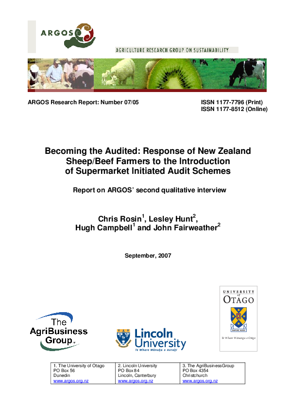 (PDF) Report on ARGOS' second qualitative interview