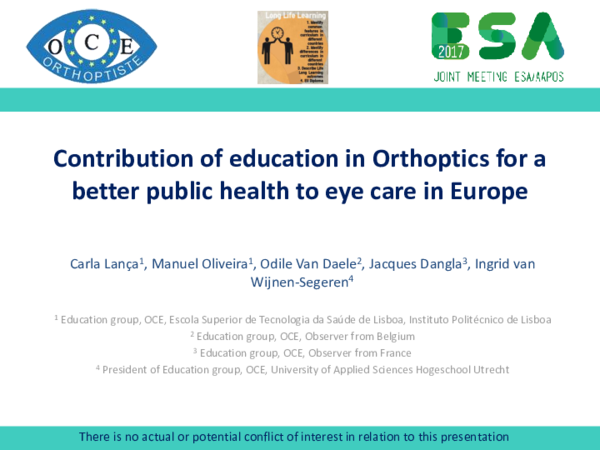 (PDF) Contribution of education in orthoptics for a better public ...
