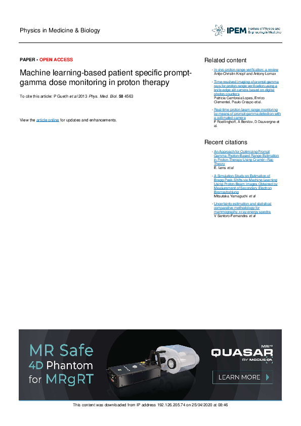 (PDF) Machine learning-based patient specific prompt-gamma dose ...