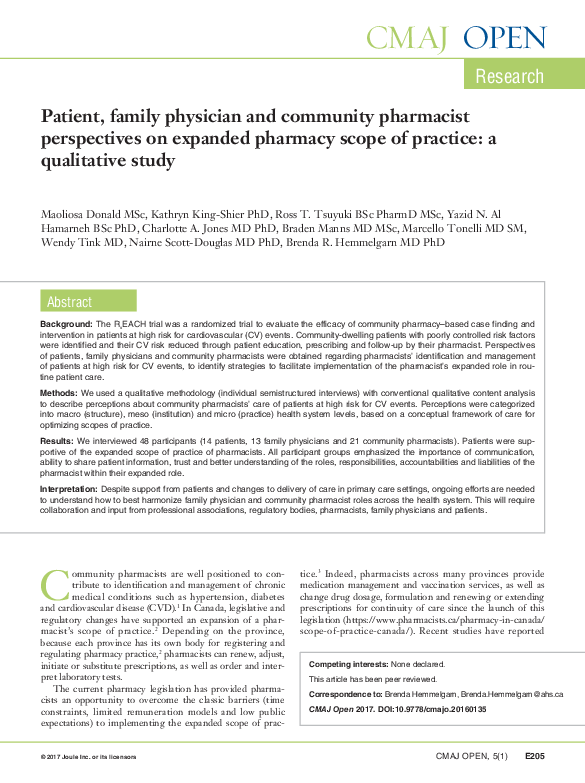 (PDF) Patient, family physician and community pharmacist perspectives ...