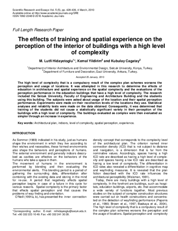 (PDF) The effects of training and spatial experience on the perception ...