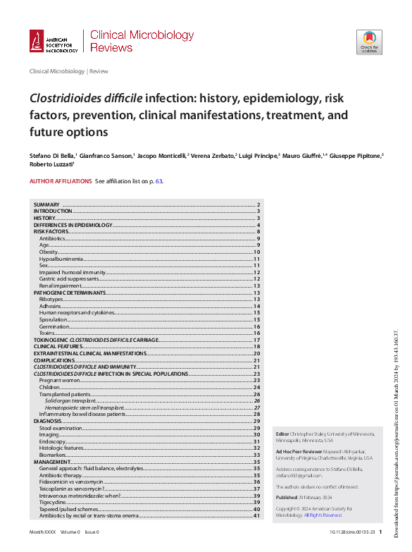 (PDF) Clostridioides difficile infection: history, epidemiology, risk ...