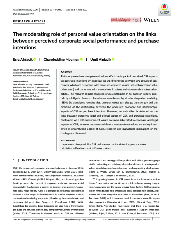 (PDF) The moderating role of personal value orientation on the links ...