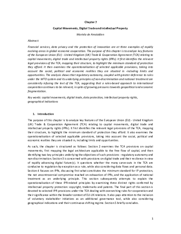 (PDF) Capital movements digital trade and IP MdA