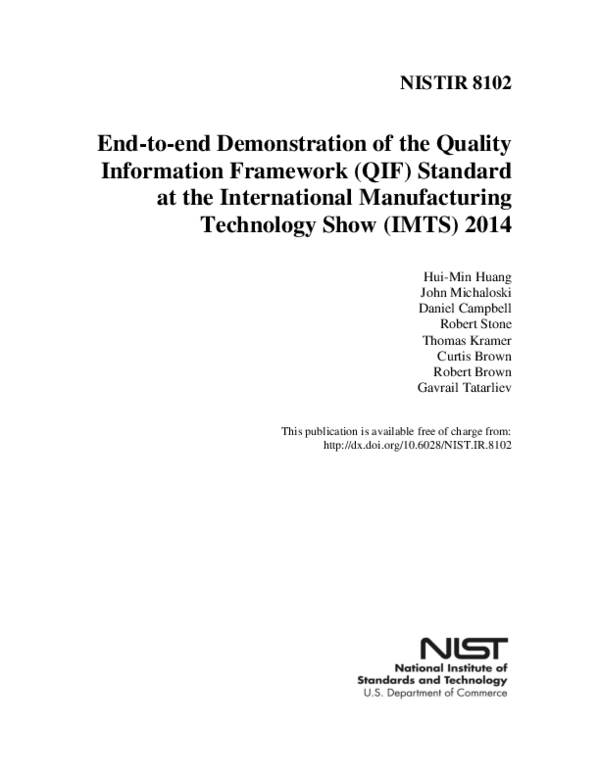 (PDF) End-to-end Demonstration of the Quality Information Framework ...