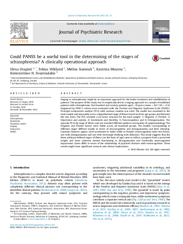 (PDF) Could PANSS be a useful tool in the determining of the stages of ...