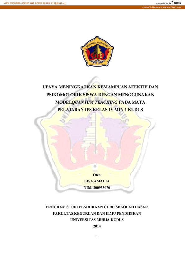(PDF) Upaya Meningkatkan Kemampuan Afektif Dan Psikomotorik Siswa ...
