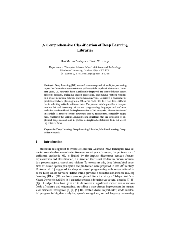 (PDF) A Comprehensive Classification of Deep Learning Libraries